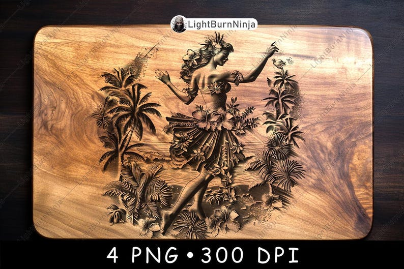 Hula Dancer PNG Bundle | Tropical Hawaiian Clipart for Laser Engraving ...