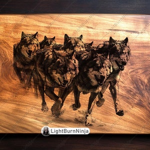 Wolf Pack Running Scene Gray Wolf Wildlife Animal Nature Laser File ...