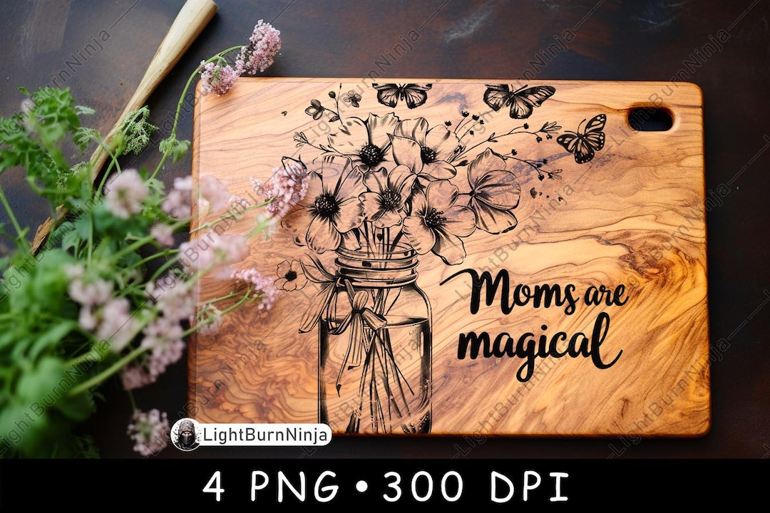 Moms Are Magical PNG | Mother’s Day Laser Engraving File | Floral Jar ...