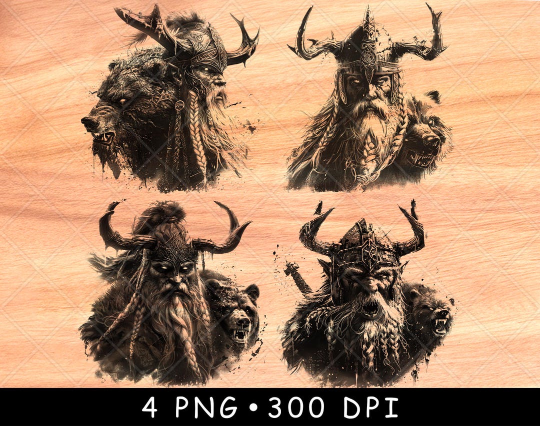 Viking Bearded Odin Antler Helmet Medieval Warrior Wild Bear Laser File ...