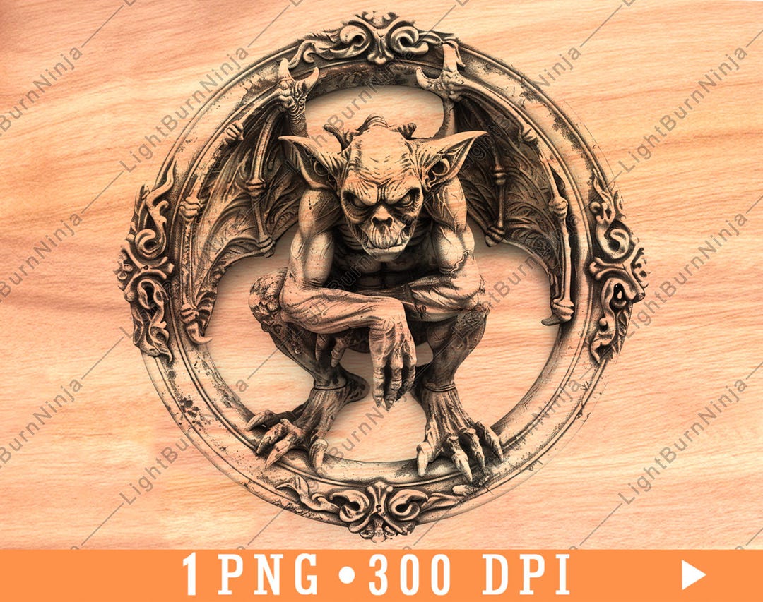Gargoyle Mirror Frame Gothic Diablo Mythical Creepy Creature Laser File ...