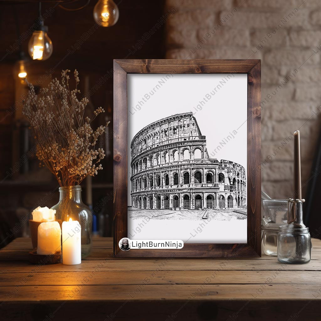 Colosseum Rome PNG for Laser Engraving | Ancient Roman Landmark Clipart ...