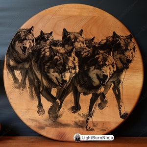 Wolf Pack Running Scene Gray Wolf Wildlife Animal Nature Laser File ...