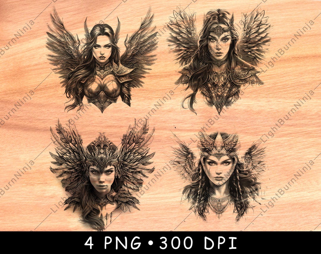 Warrior Female Wings Valkyrie Feathers Hero Weapon Armor Myth Laser ...