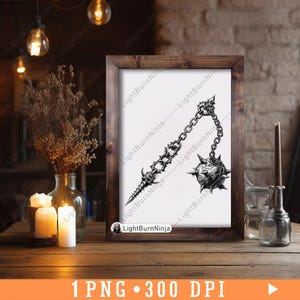 Flail Spiky Metal Ball Medieval Combat Weapon Metal Chain Art Laser ...