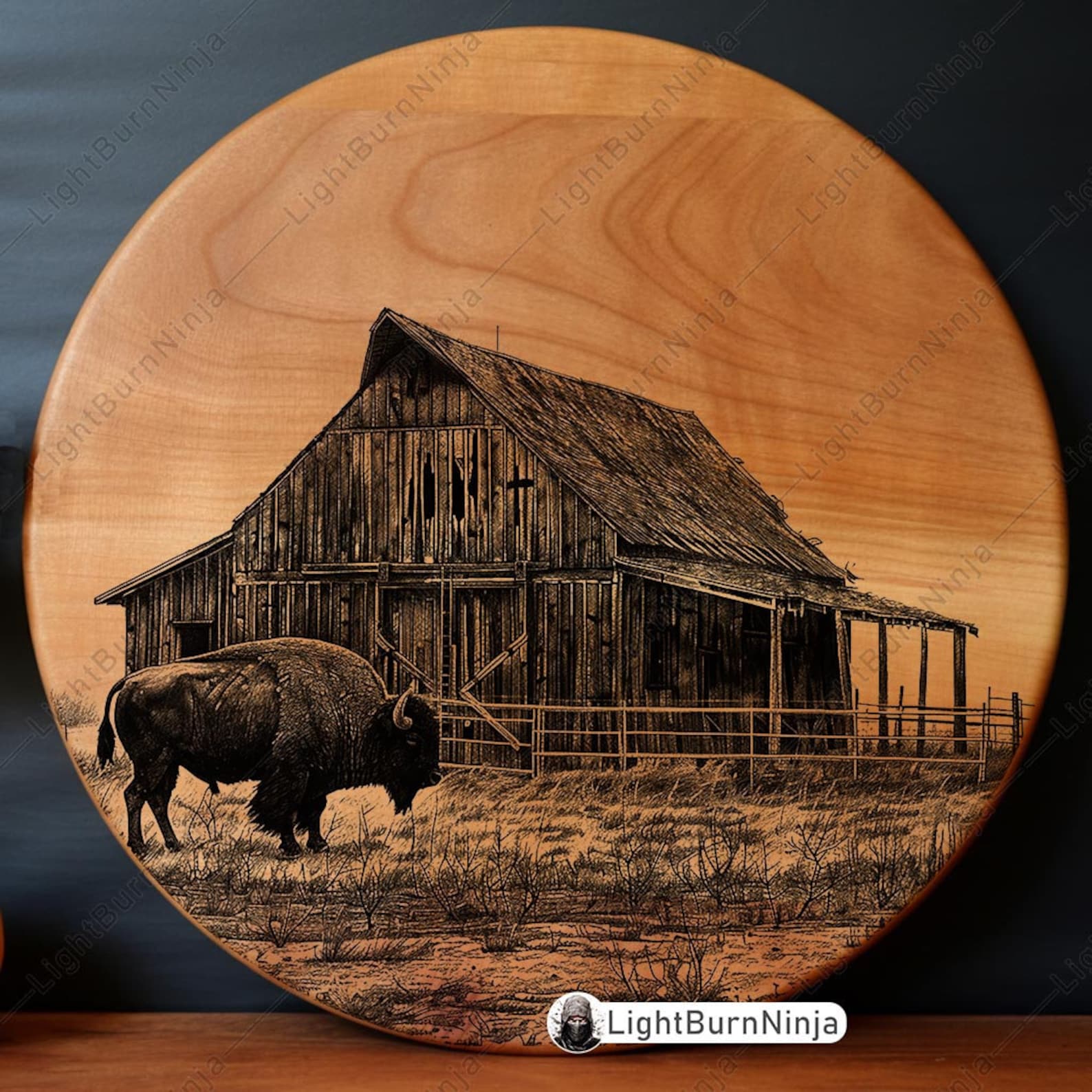 Bison Bull Buffalo Rustic Farm Barn Old Ranch Country Animals Laser ...