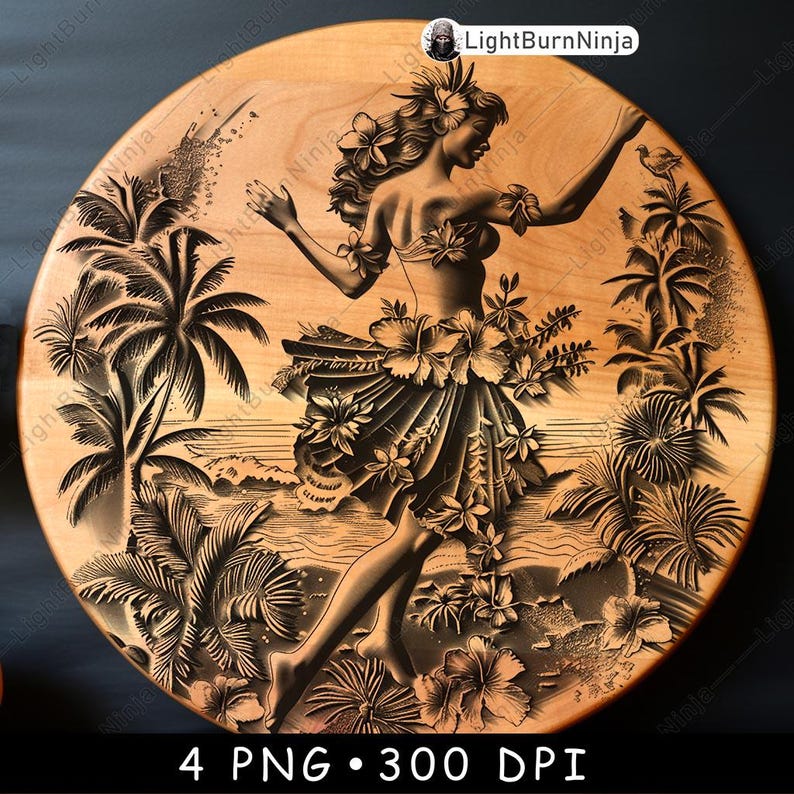 Hula Dancer PNG Bundle | Tropical Hawaiian Clipart for Laser Engraving ...