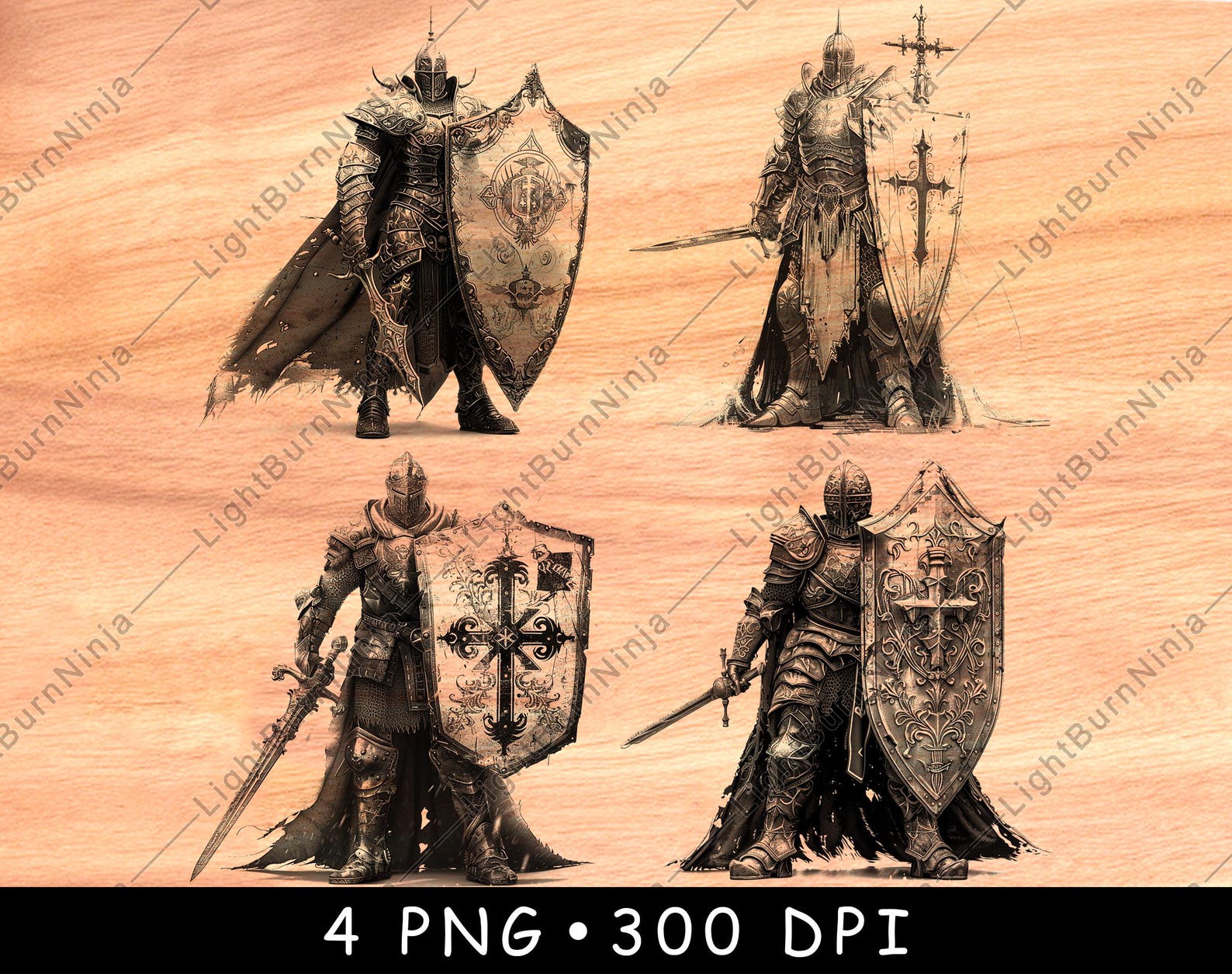 Medieval Knight Sword Intricate Armor Design Warrior Shield Laser File ...