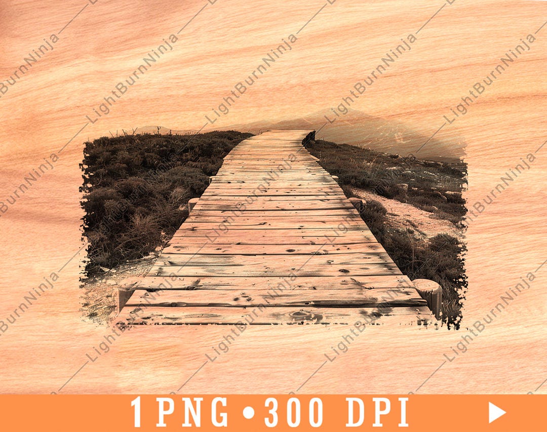 Rustic Wooden Boardwalk Mountain Pathway Hiking Route Nature Laser File ...