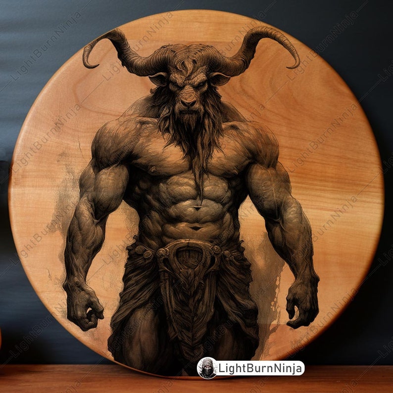 Minotaur Myth Crete Human Bull Beast Greek Monster Aries Ram Laser File ...