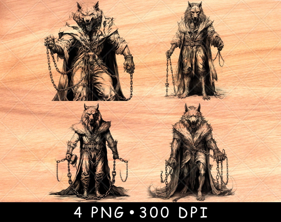 Werewolf Chain Monster Gothic Myth Lord Wolfman Lycan Beast Laser File ...
