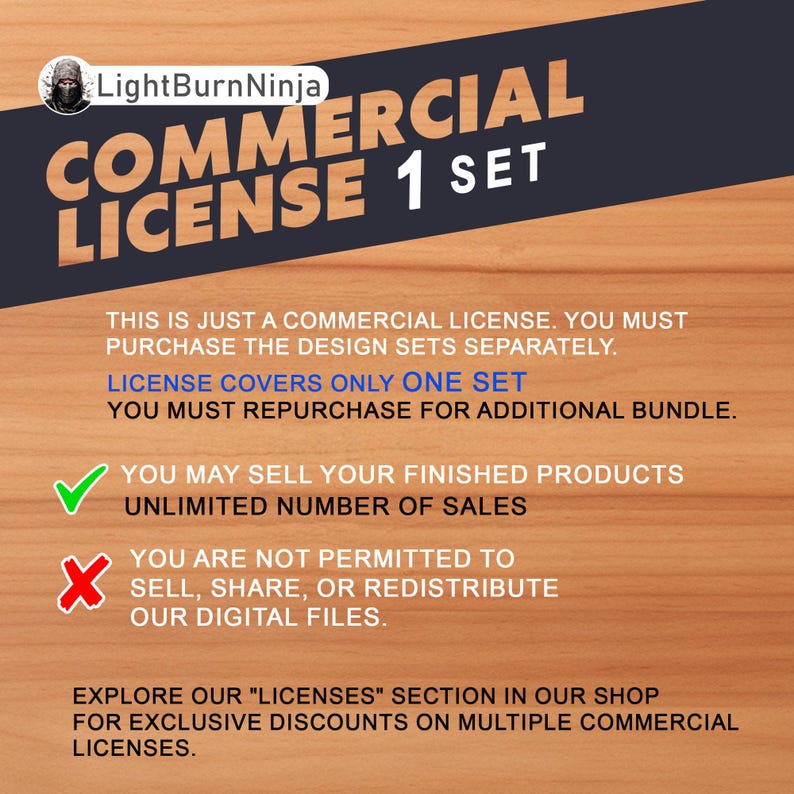 ONE Commercial License for 1 Set - Etsy