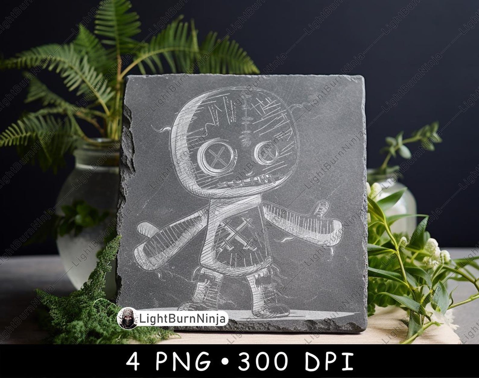 Voodoo Doll X Mark Eyepatch Ragdoll Handmade Stitched Toy Art Laser ...