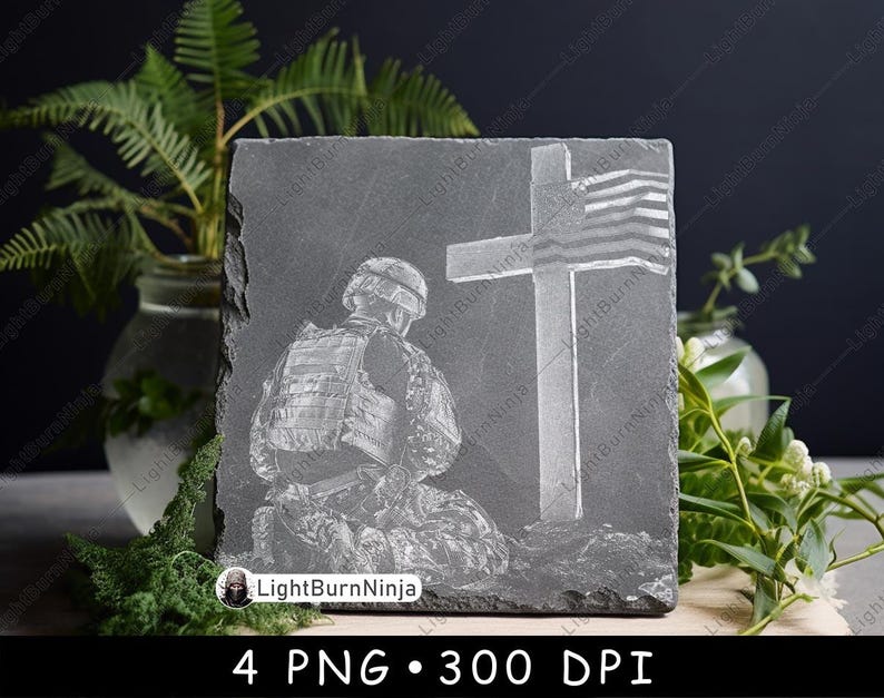 Soldier Memorial PNG Laser Engraving Fallen Hero Cross Grave Military ...