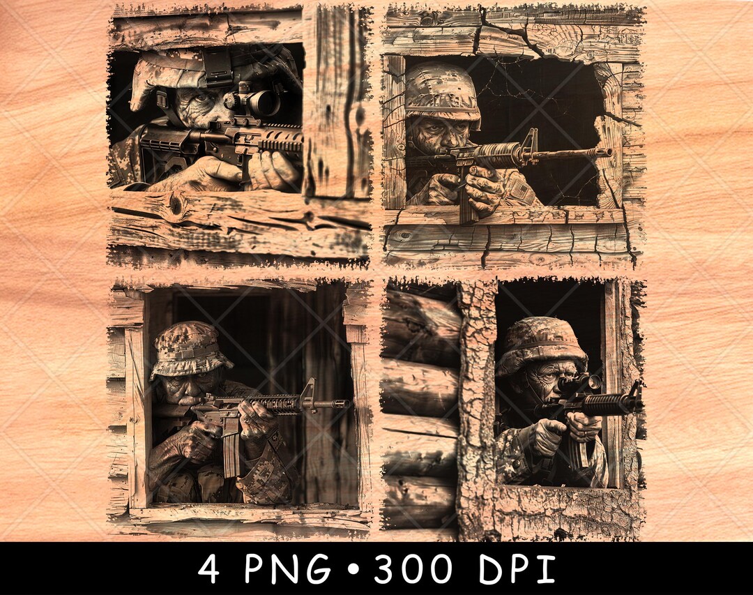 Soldier on Window Sniper Rifle Military Tactical Gunman Laser File ...