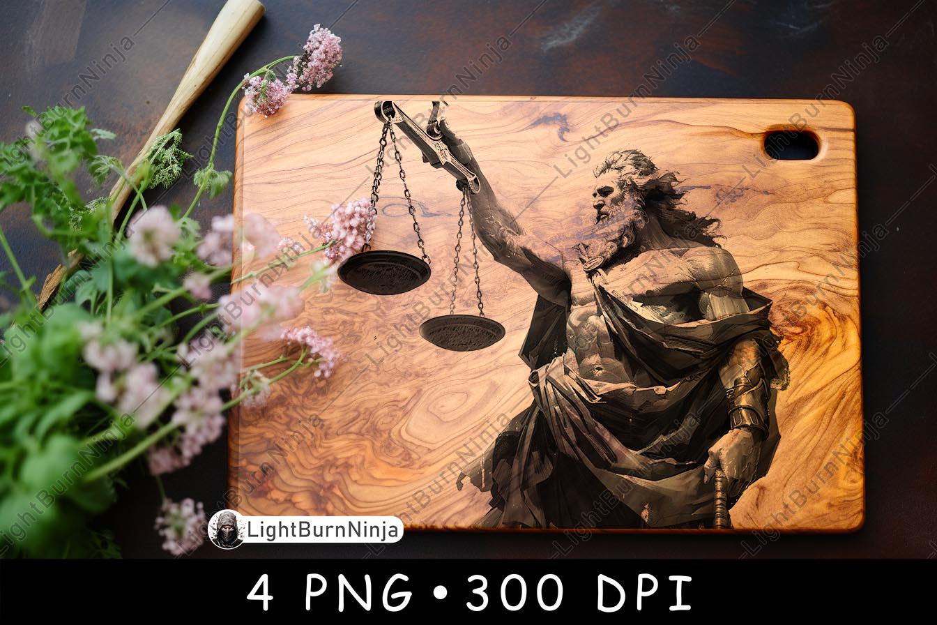 Zeus Holding Scales Justice Balance Law Greek Myth Ancient Laser File ...