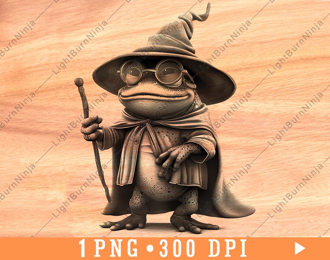 Wizard Frog Fantasy Toad Magical Animal Cartoon Sorcerer Art Laser File ...