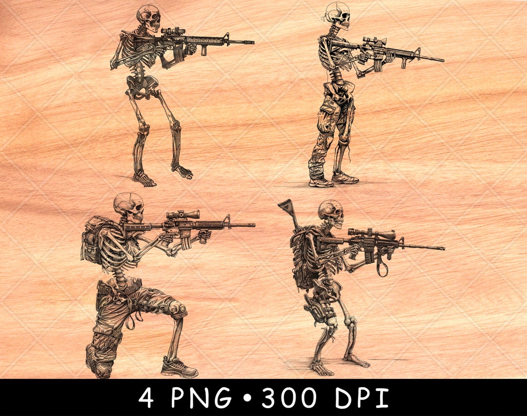 Military Skeleton Dead Armed Soldier Corpse Warrior War Army Laser File ...