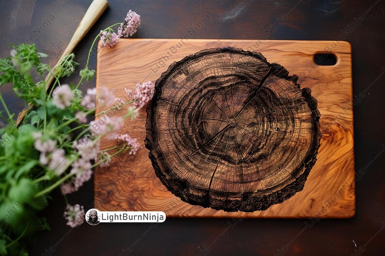 Tree Slice Slab Circular Wood Cutout Piece Timber Log Disc Laser File ...
