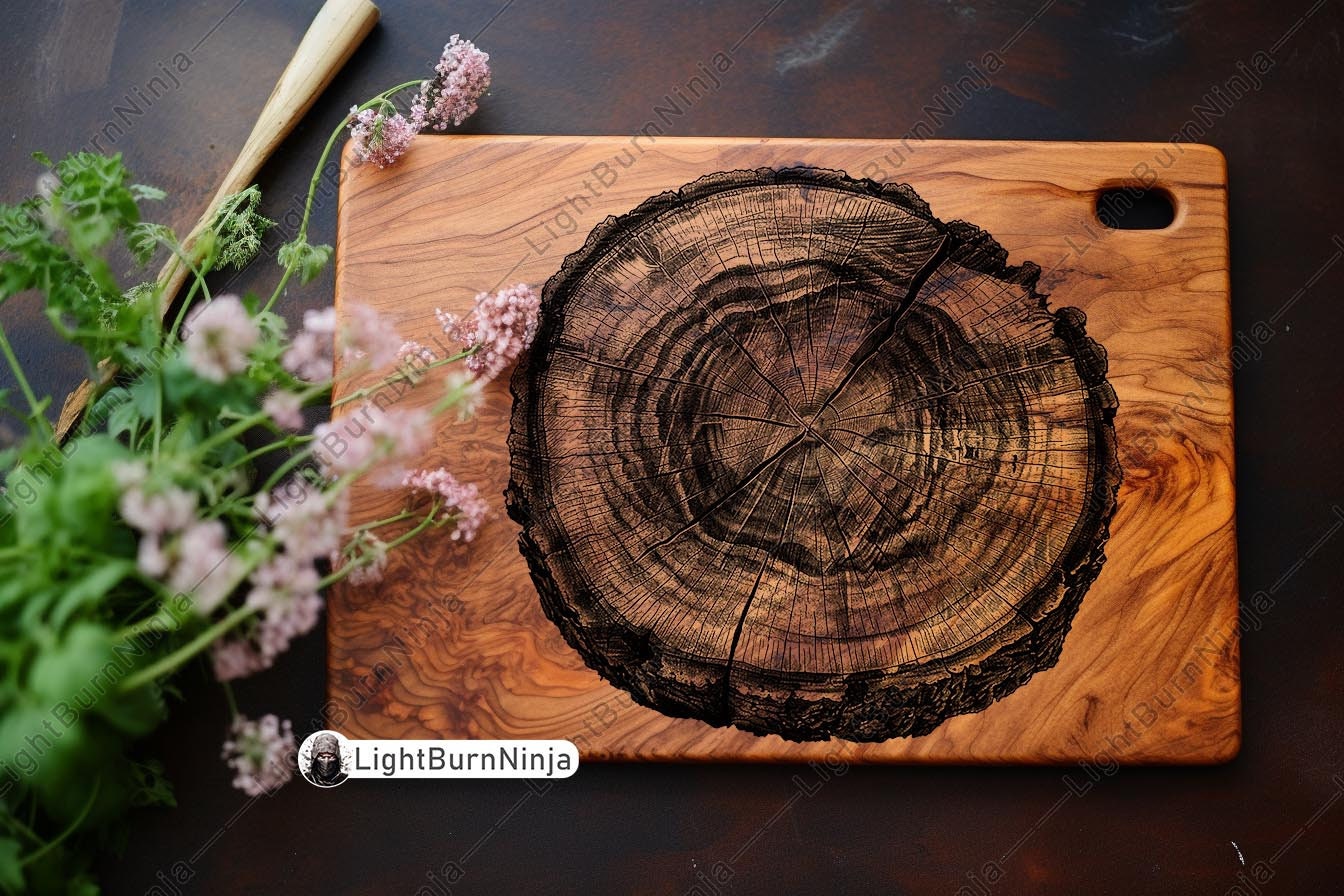 Tree Slice Slab Circular Wood Cutout Piece Timber Log Disc Laser File ...