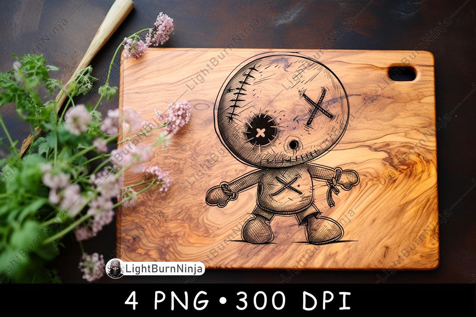 Voodoo Doll X Mark Eyepatch Ragdoll Handmade Stitched Toy Art Laser ...