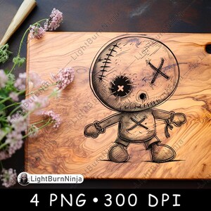Voodoo Doll X Mark Eyepatch Ragdoll Handmade Stitched Toy Art Laser ...