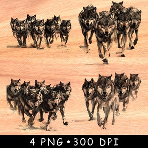 Wolf Pack Running Scene Gray Wolf Wildlife Animal Nature Laser File ...
