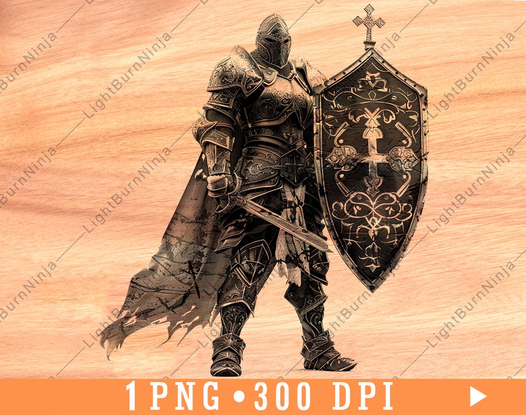Medieval Knight Sword Intricate Armor Design Warrior Shield Laser File ...