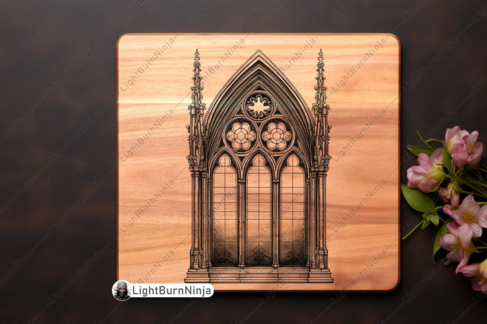 Gothic Victorian Window Medieval Ogee Arch Pointed Tracery Laser File ...