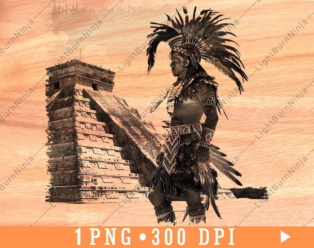 Aztec Warrior Chichen Itza Temple Tribal Native Armor Pyramid Laser ...