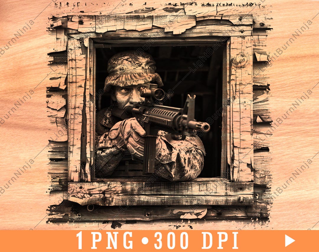 Soldier Window Sniper Rifle Military Tactical Gunman Combat Laser File ...