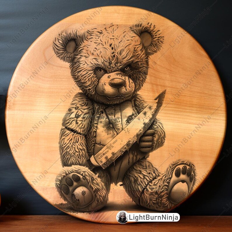 Angry Teddy Bear Knife Bloods Killer Stuffed Toy Scary Horror Laser ...