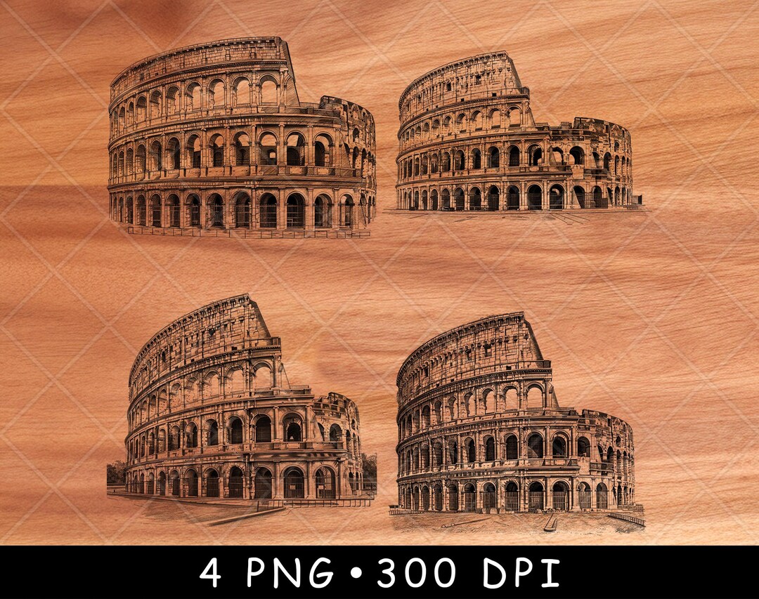Colosseum Gladiator Arena Ruins Ancient Roman Italy Landmark Laser File ...