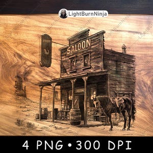 West Saloon Horse Desert Bar Country Frontier Life Old Town Laser File ...
