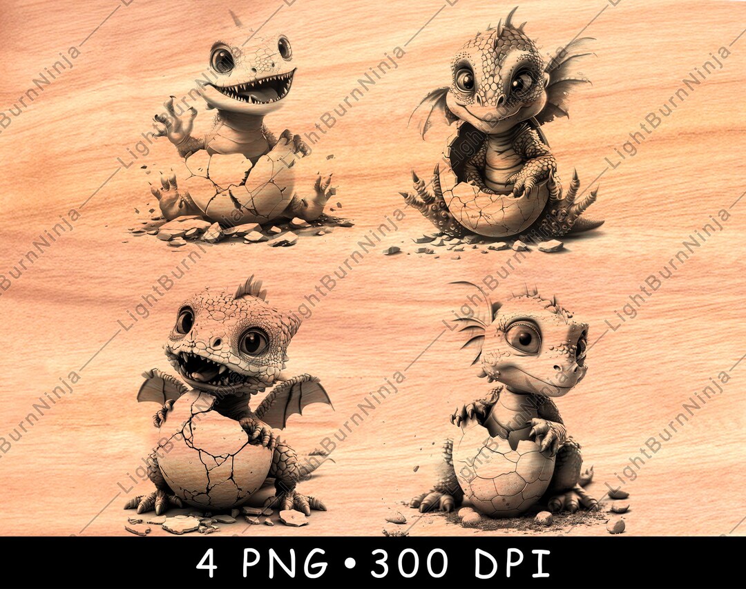 Cute Baby Dragon Hatch Egg Mythical Creature Hatchling Animal Laser ...