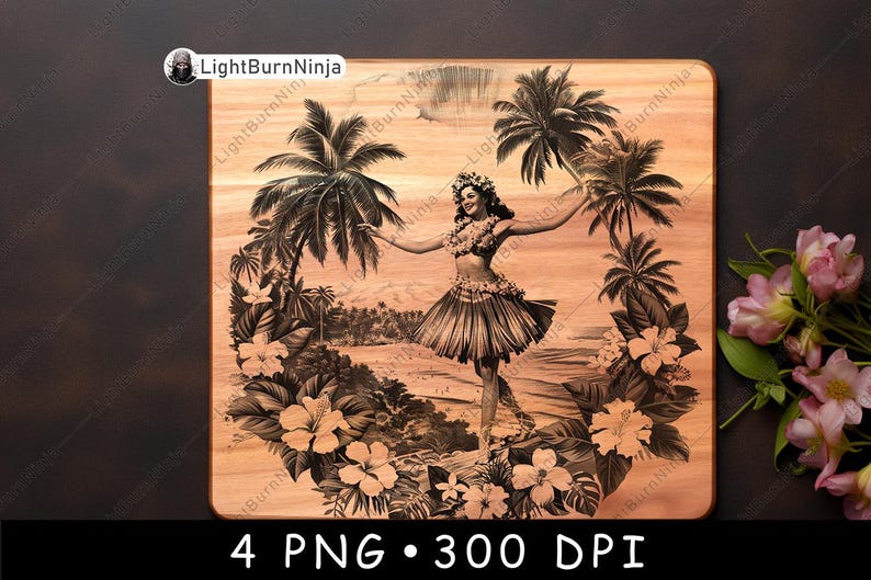 Hula Dancer PNG Bundle | Tropical Hawaiian Clipart for Laser Engraving ...
