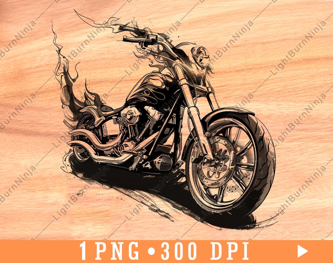 Motorcycle Big Bike American Chopper Ride Speed Cruiser Flame Laser ...