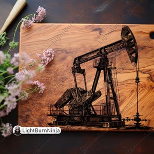 Crude Oil Pumpjack Rig Oilfield Diesel Fuel Petroleum Factory Laser ...