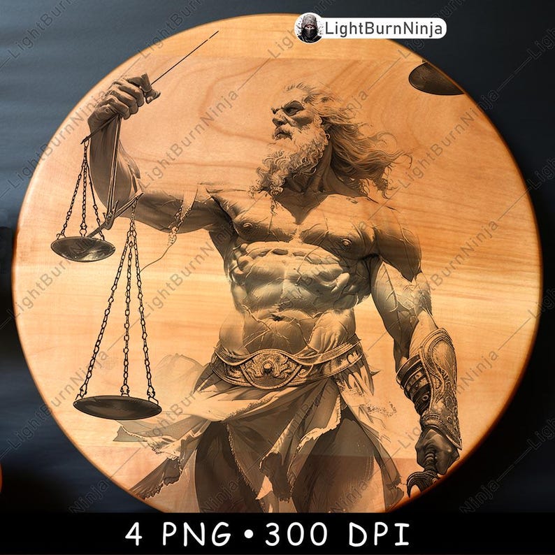 Zeus Holding Scales Justice Balance Law Greek Myth Ancient Laser File ...
