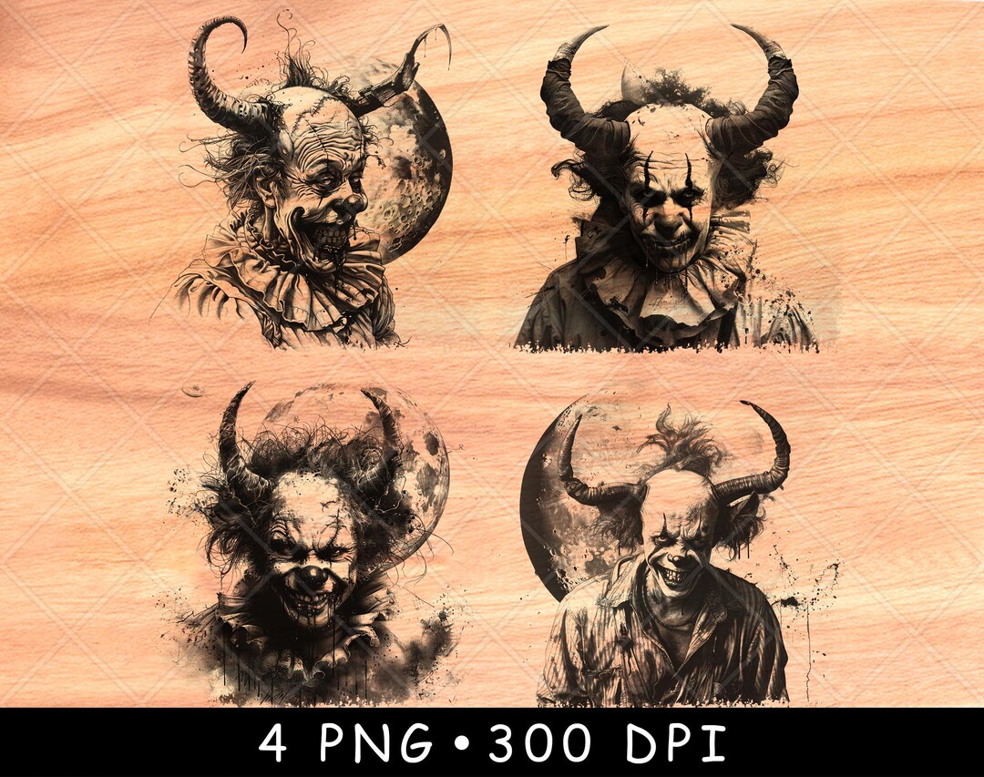 Hobo Clown Moon Halloween Joker Circus Horn Scary Jester Face Laser ...