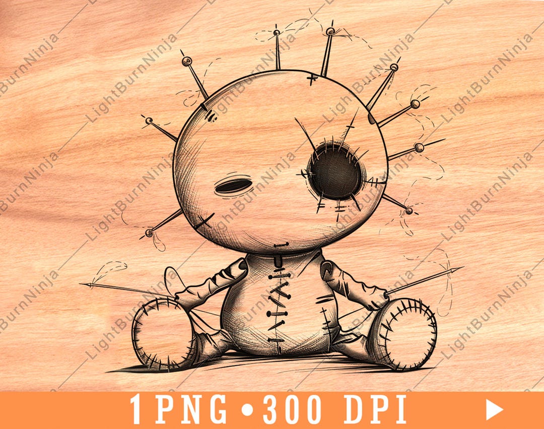 Creepy Voodoo Doll Needles Pins Creepy Stitchwork Cute Horror Laser ...