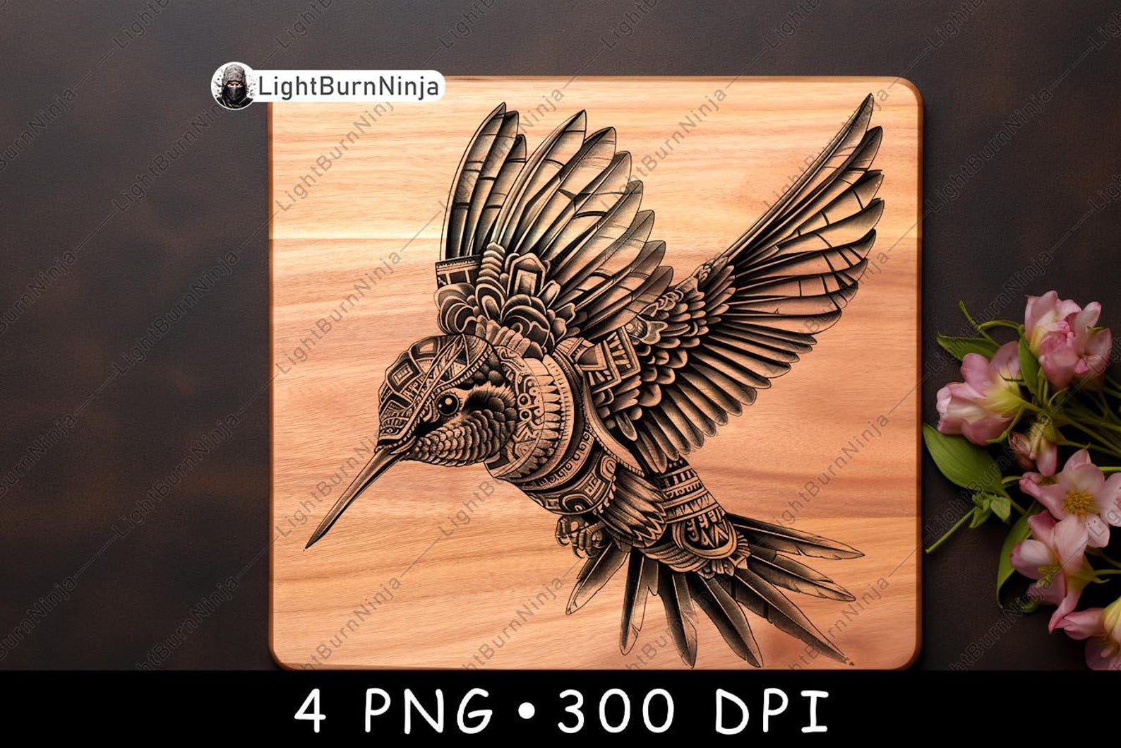 Hummingbird Traditional Mayan Patterns Tribal Geometric Bird Laser File ...