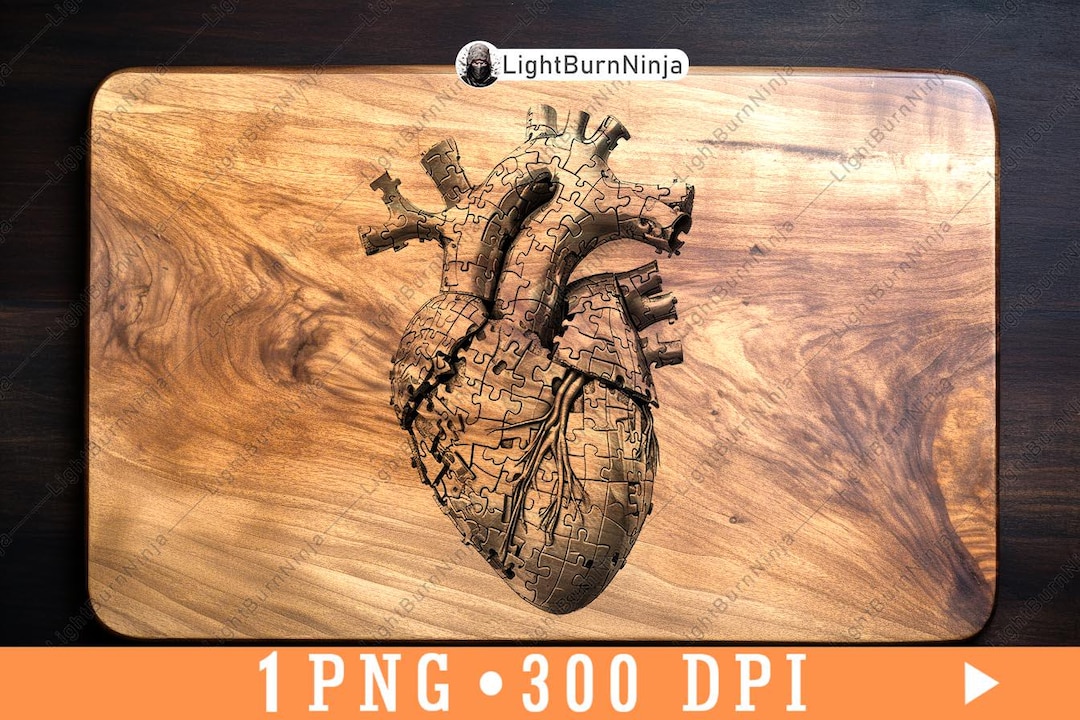Puzzles Piece Heart Anatomical Fragmented Broken Anatomy Laser File ...