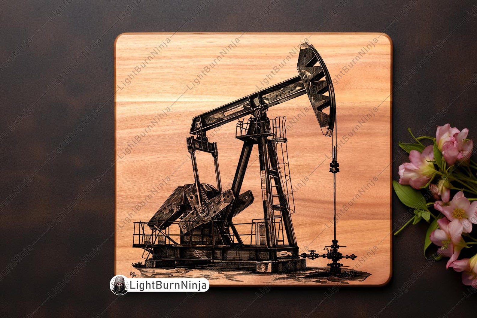 Crude Oil Pumpjack Rig Oilfield Diesel Fuel Petroleum Factory Laser ...