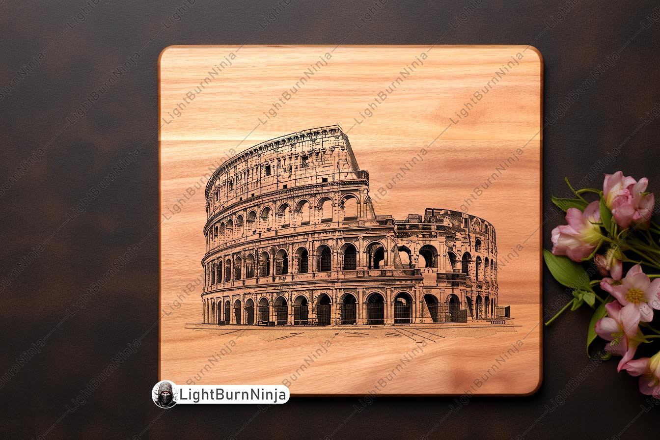 Colosseum Rome PNG for Laser Engraving | Ancient Roman Landmark Clipart ...