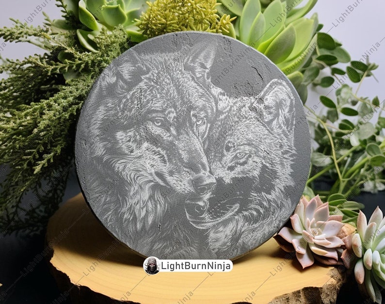 Wolf Couple PNG Bundle for Laser Engraving, Romantic Wildlife Wolf Art ...