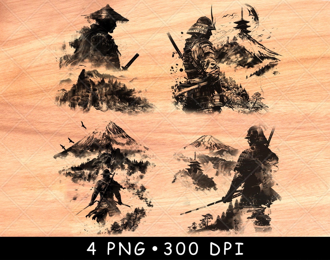 Samurai Mountain Japanese Landscape Pagoda Culture Warrior Laser File ...