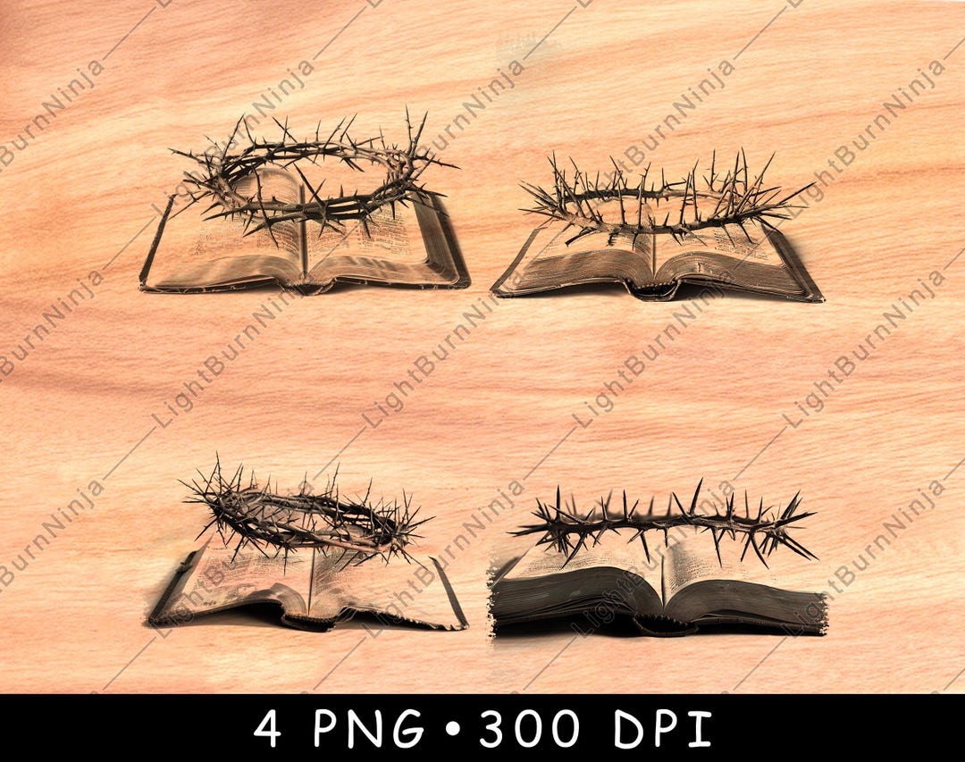Bible Crown Thorns Christian Religious Testament Belief Book Laser File ...