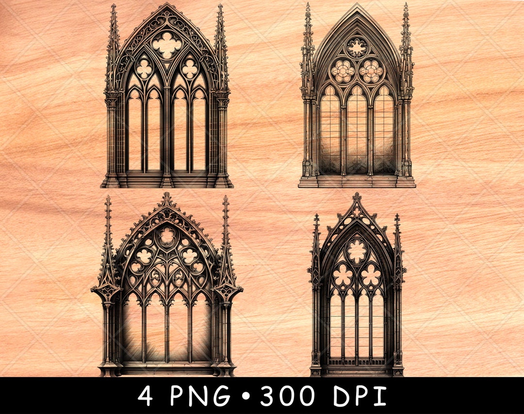 Gothic Victorian Window Medieval Ogee Arch Pointed Tracery Laser File ...