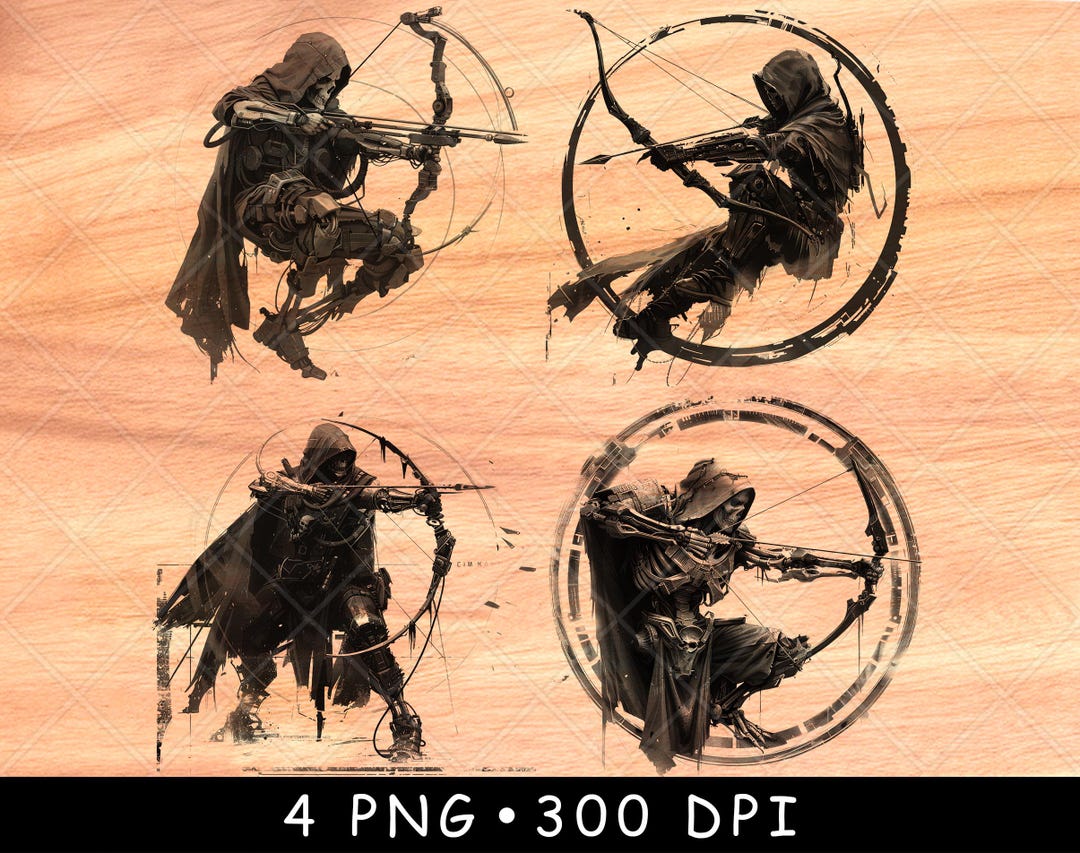 Grim Reaper Archer Bow Arrow Mechanical Death Lethal Skeleton Laser ...
